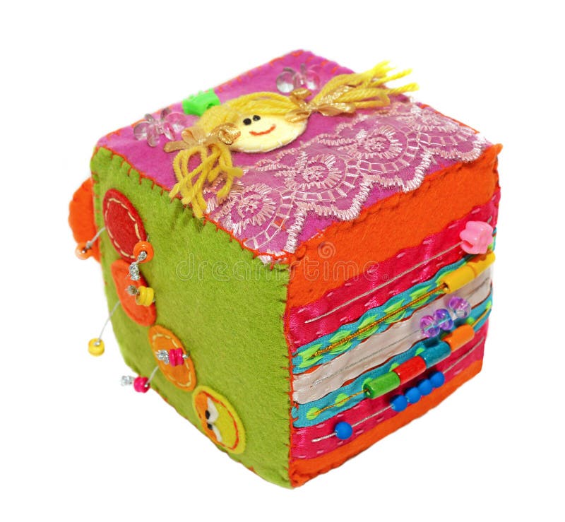 Felt Activity Developing Cube, Baby Soft Sensory Toy Stock Image ...