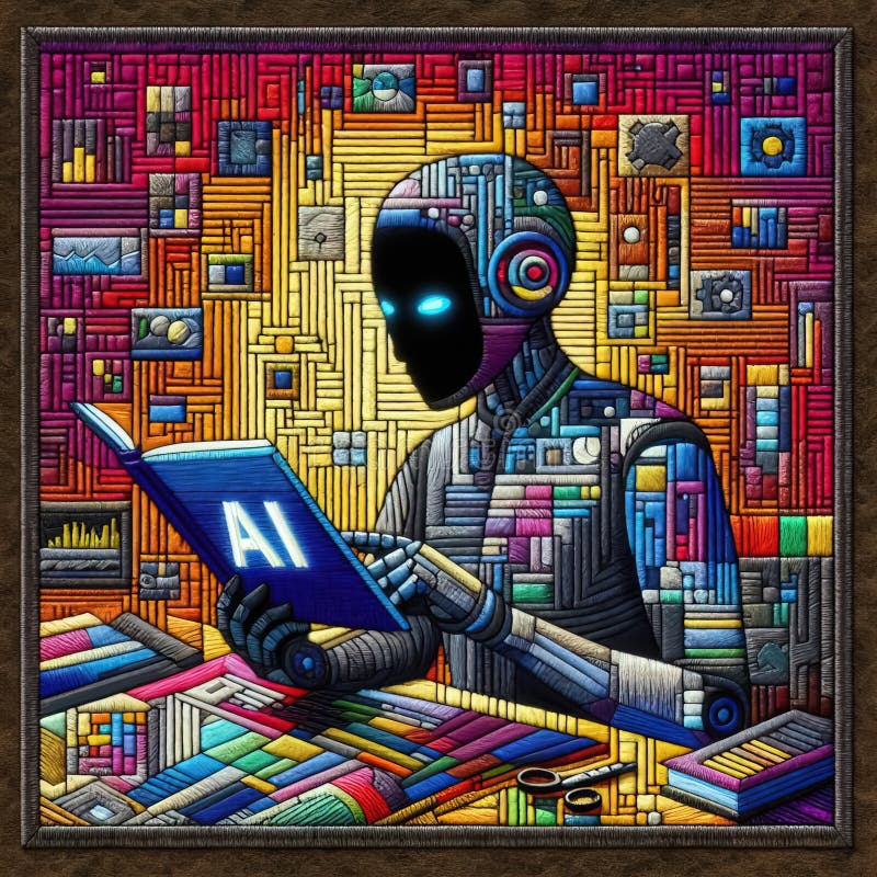 Felt Art Patchwork, AI Cyborg Machine Learning and Artificial ...