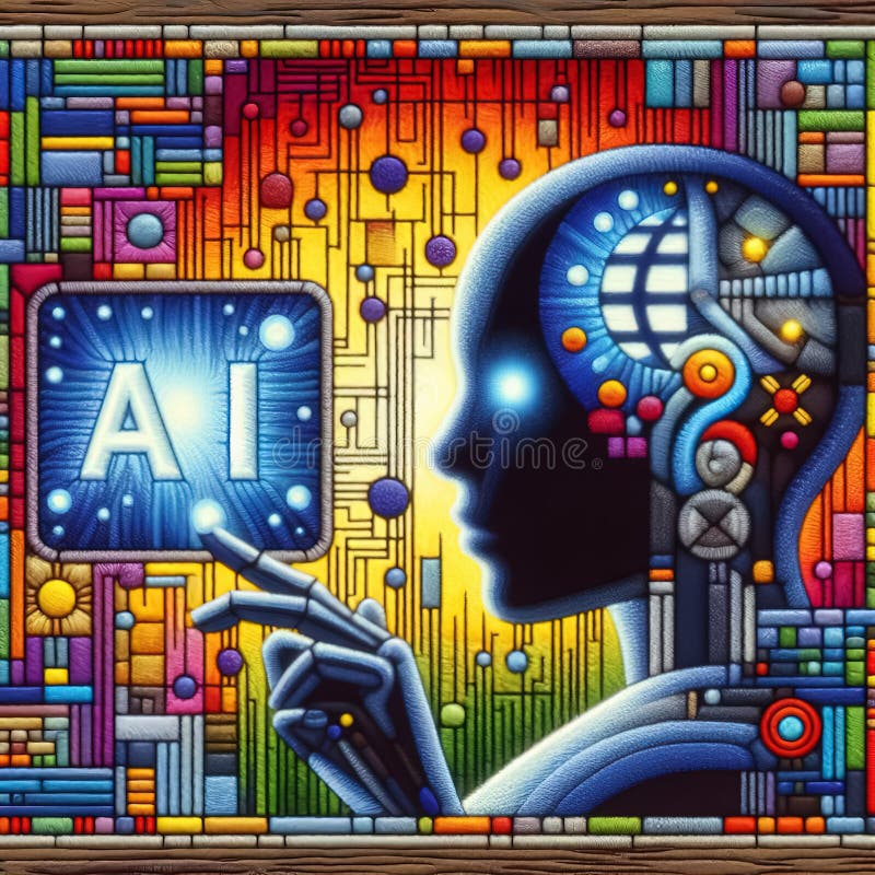 Felt Art Patchwork, AI Cyborg Machine Learning and Artificial ...