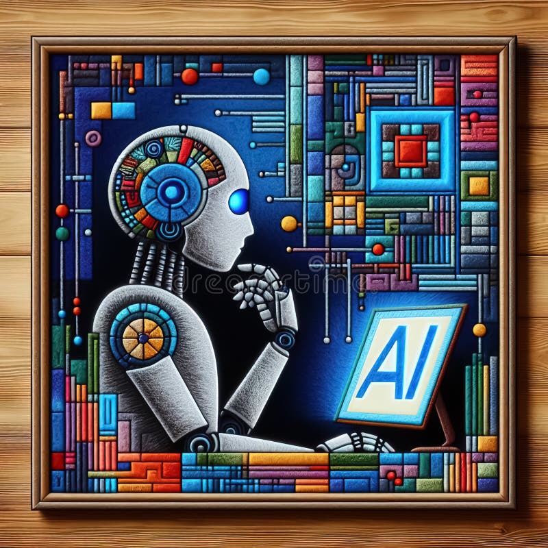 Felt Art Patchwork, AI Cyborg Machine Learning and Artificial ...