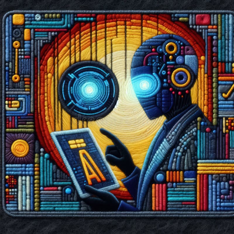 Felt Art Patchwork, AI Cyborg Machine Learning and Artificial ...