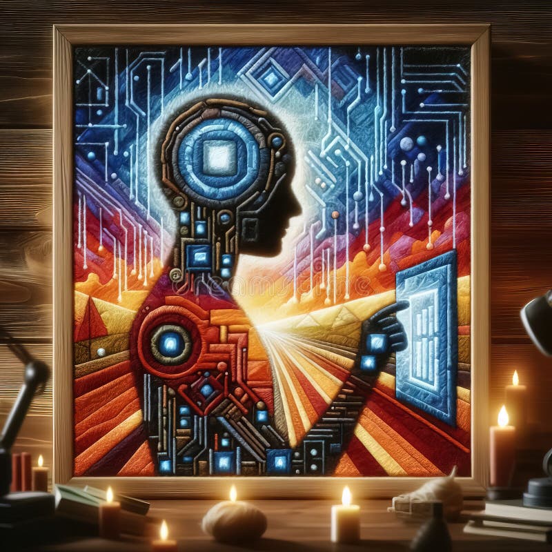 Felt Art Patchwork, AI Cyborg Machine Learning and Artificial ...