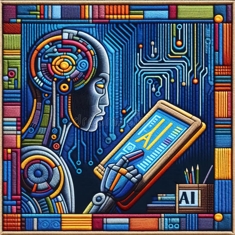 Felt Art Patchwork, AI Cyborg Machine Learning and Artificial ...