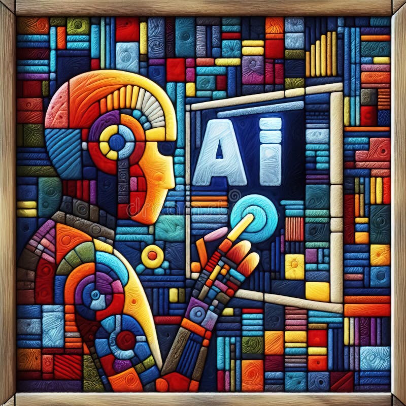 Felt Art Patchwork, AI Cyborg Machine Learning and Artificial ...