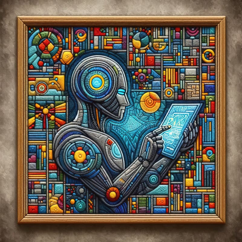 Felt Art Patchwork, AI Cyborg Machine Learning and Artificial ...