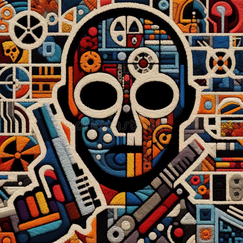 Felt Art Patchwork, Committing Cybercrime Concept Stock Illustration ...