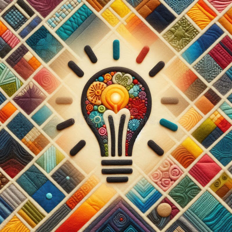 Felt Art Patchwork, Creative Light Bulb. Think Differently Creative ...