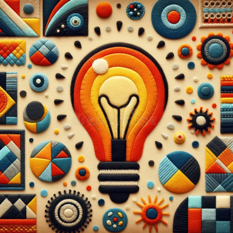 Felt Art Patchwork, Creative Light Bulb. Think Differently Creative ...
