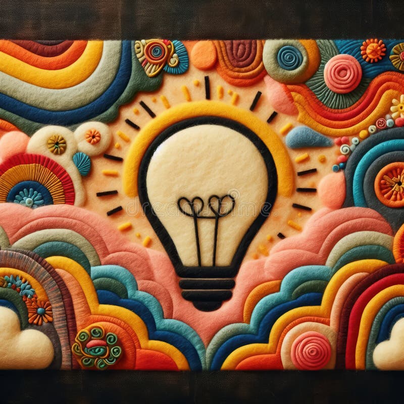 Felt Art Patchwork, Creative Light Bulb. Think Differently Creative ...