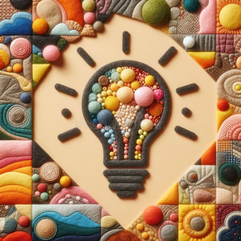 Felt Art Patchwork, Creative Light Bulb. Think Differently Creative ...