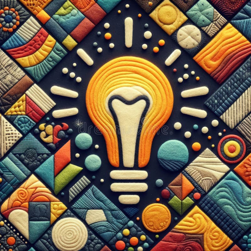 Felt Art Patchwork, Creative Light Bulb. Think Differently Creative ...