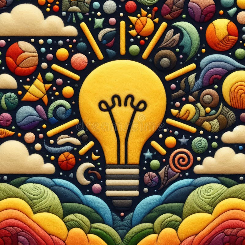 Felt Art Patchwork, Creative Light Bulb. Think Differently Creative ...