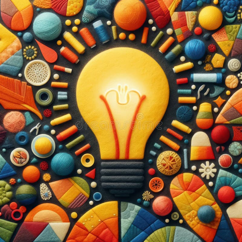 Felt Art Patchwork, Creative Light Bulb. Think Differently Creative ...