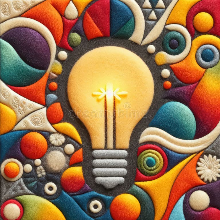 Felt Art Patchwork, Creative Light Bulb. Think Differently Creative ...