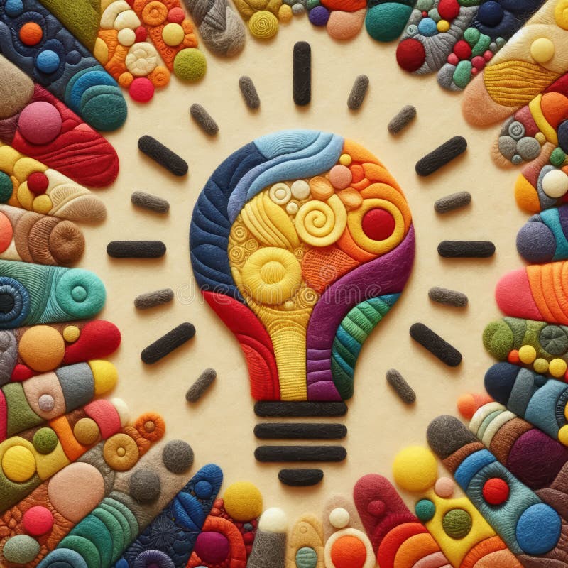 Felt Art Patchwork, Creative Light Bulb. Think Differently Creative ...