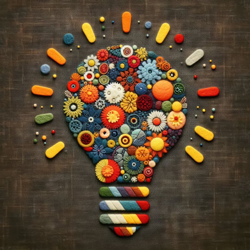 Felt Art Patchwork, Creative Light Bulb. Think Differently Creative ...