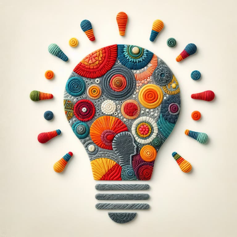 Felt Art Patchwork, Creative Light Bulb. Think Differently Creative ...