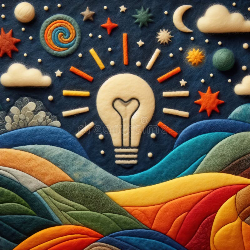 Felt Art Patchwork, Creative Light Bulb. Think Differently Creative ...