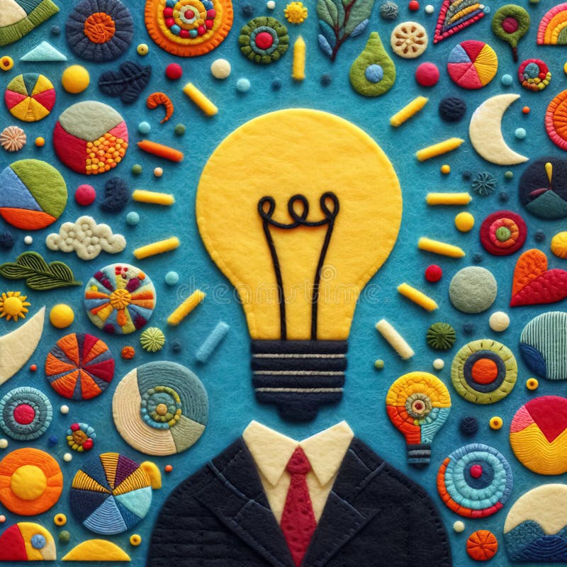 Felt Art Patchwork, Creative Light Bulb. Think Differently Creative ...