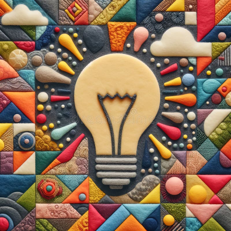Felt Art Patchwork, Creative Light Bulb. Think Differently Creative ...