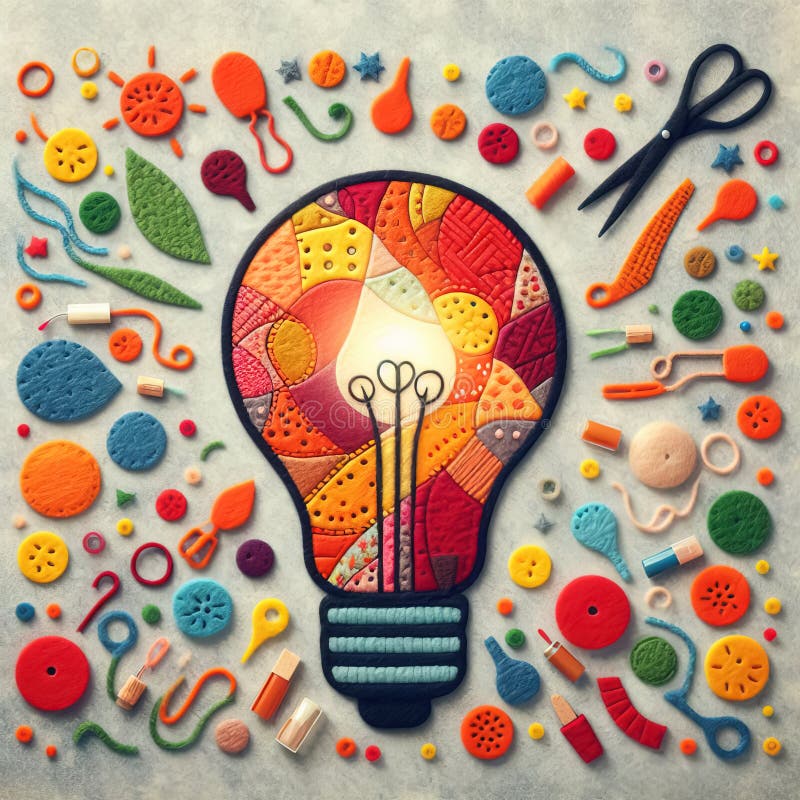 Felt Art Patchwork, Creative Light Bulb. Think Differently Creative ...