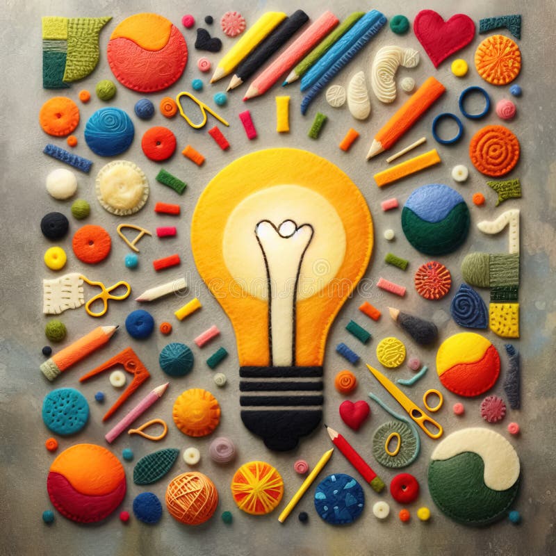Felt Art Patchwork, Creative Light Bulb. Think Differently Creative ...