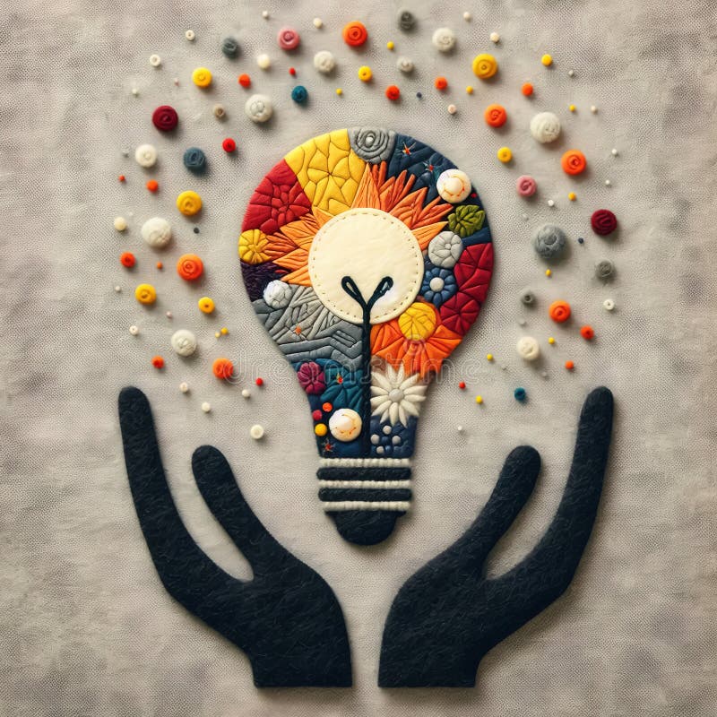 Felt Art Patchwork, Creative Light Bulb. Think Differently Creative ...