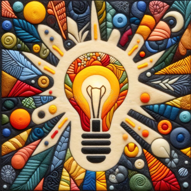 Felt Art Patchwork, Creative Light Bulb. Think Differently Creative ...
