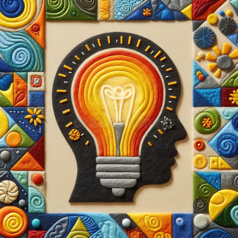 Felt Art Patchwork, Creative Light Bulb. Think Differently Creative ...