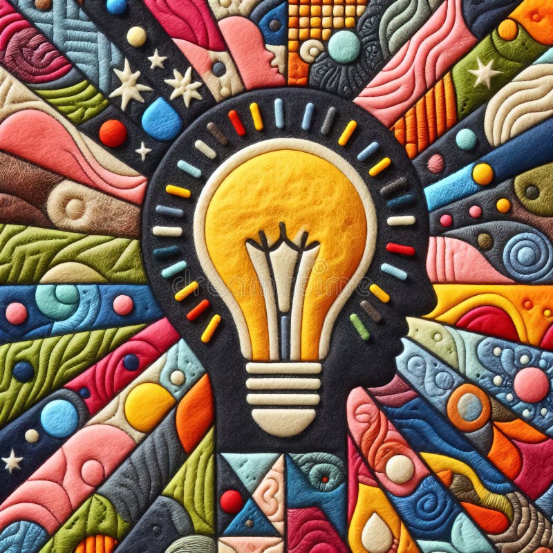 Felt Art Patchwork, Creative Light Bulb. Think Differently Creative ...