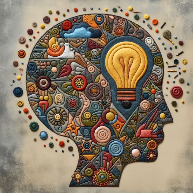Felt Art Patchwork, Creative Light Bulb. Think Differently Creative ...