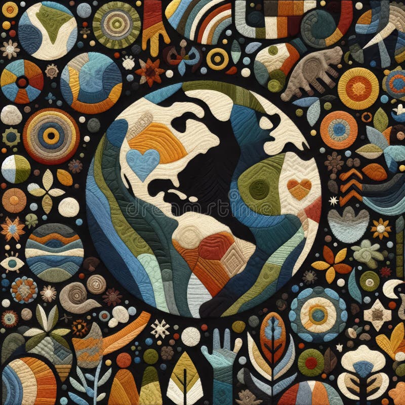 Felt Art Patchwork, Earth Day Concept, World Environment Day Stock ...