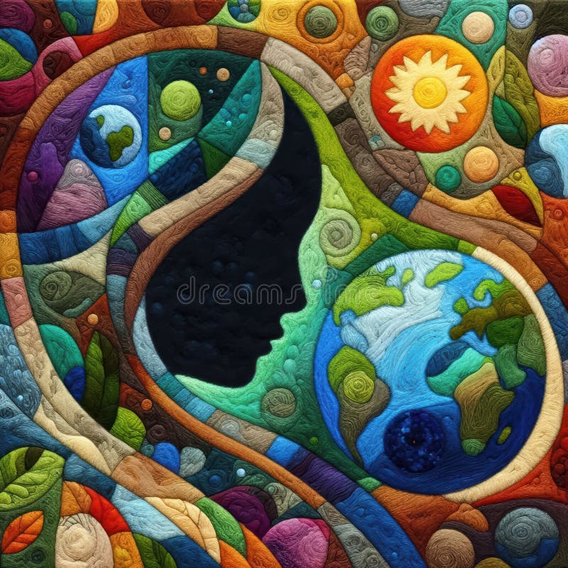 Felt Art Patchwork, Earth Day Concept, World Environment Day Stock ...