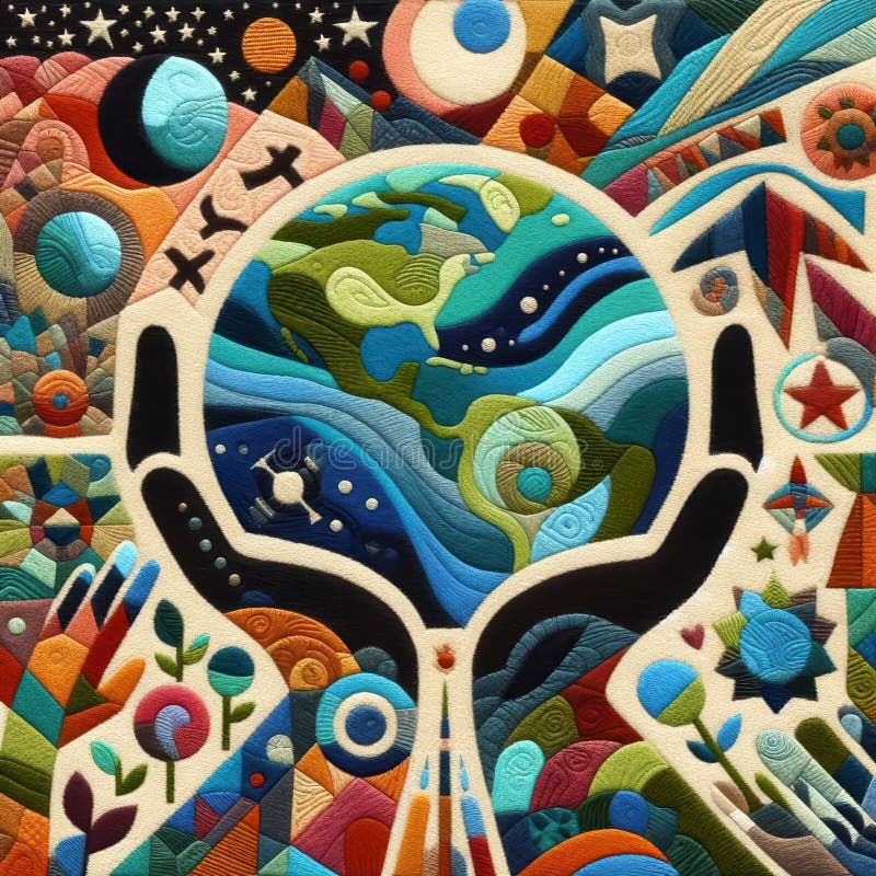 Felt Art Patchwork, Earth Day Concept, World Environment Day Stock ...