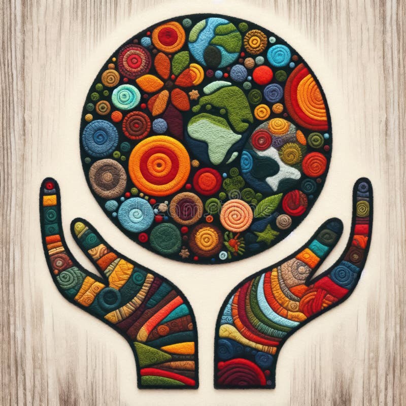 Felt Art Patchwork, Earth Day Concept, World Environment Day Stock ...