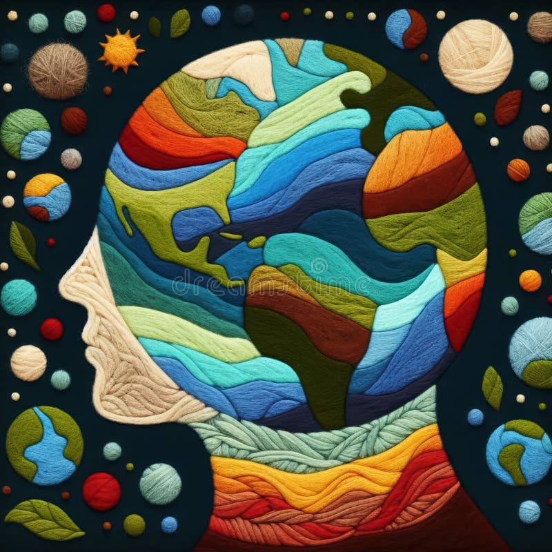 Felt Art Patchwork, Earth Day Concept, World Environment Day Stock ...