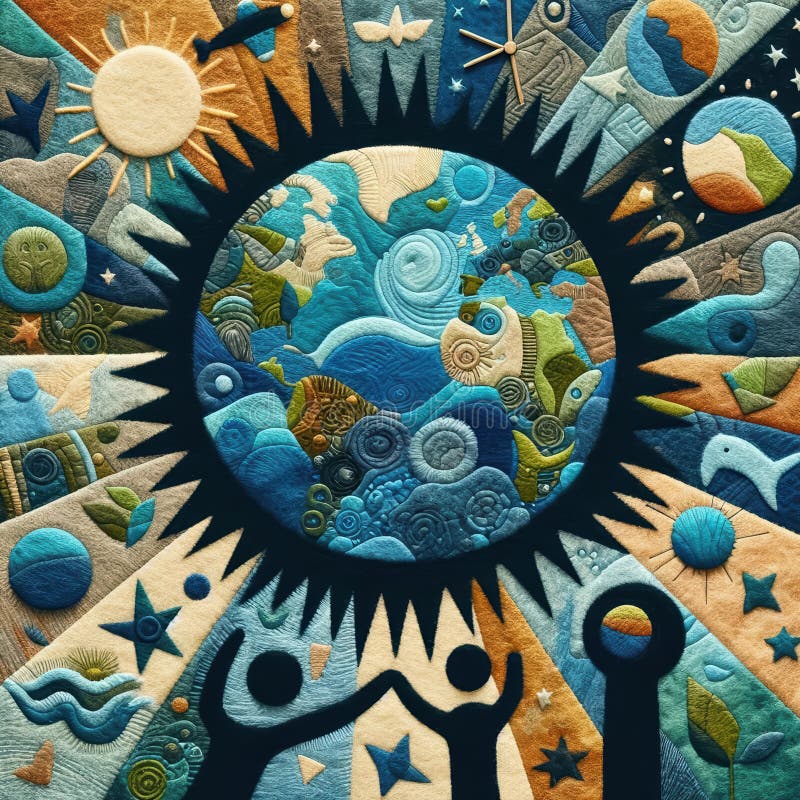 Felt Art Patchwork, Earth Day Concept, World Environment Day Stock ...