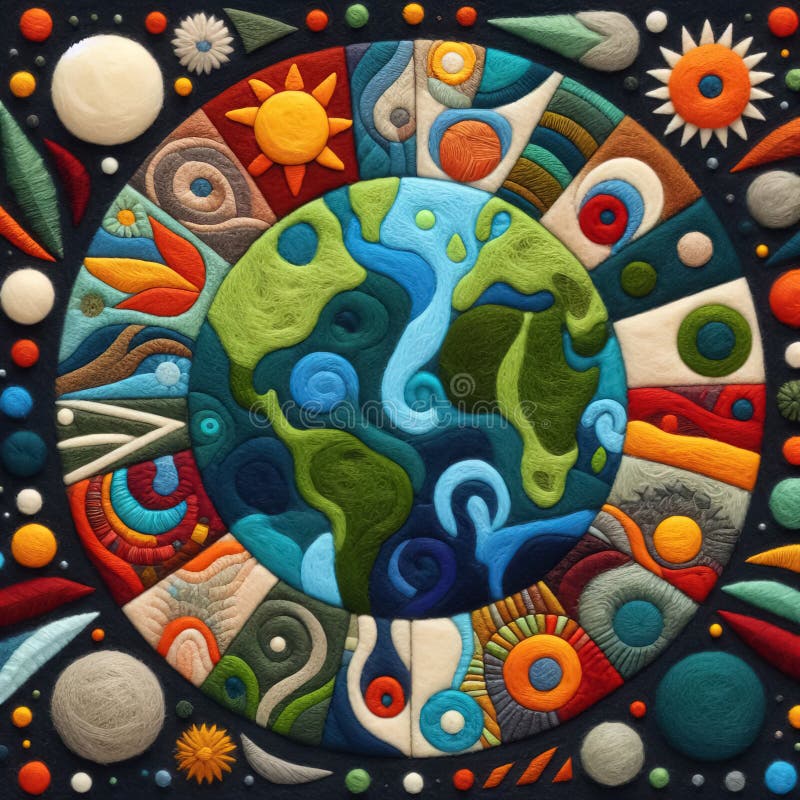 Felt Art Patchwork, Earth Day Concept, World Environment Day ...