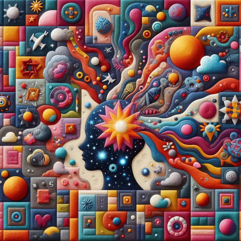 Felt Art Patchwork, Exploding Mind Concept Art, Inner World, Dreams ...