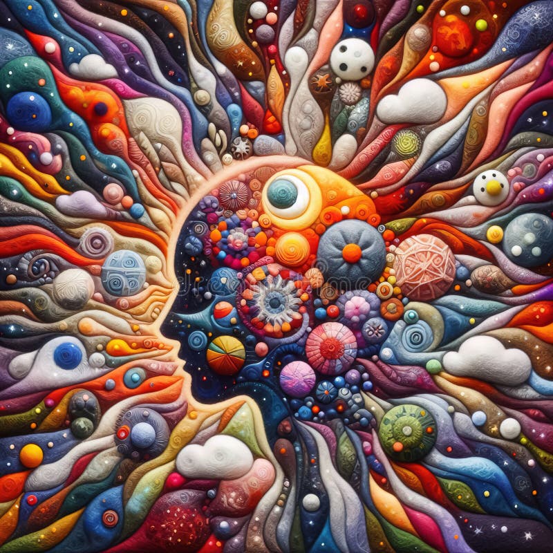 Felt Art Patchwork, Exploding Mind Concept Art, Inner World, Dreams ...