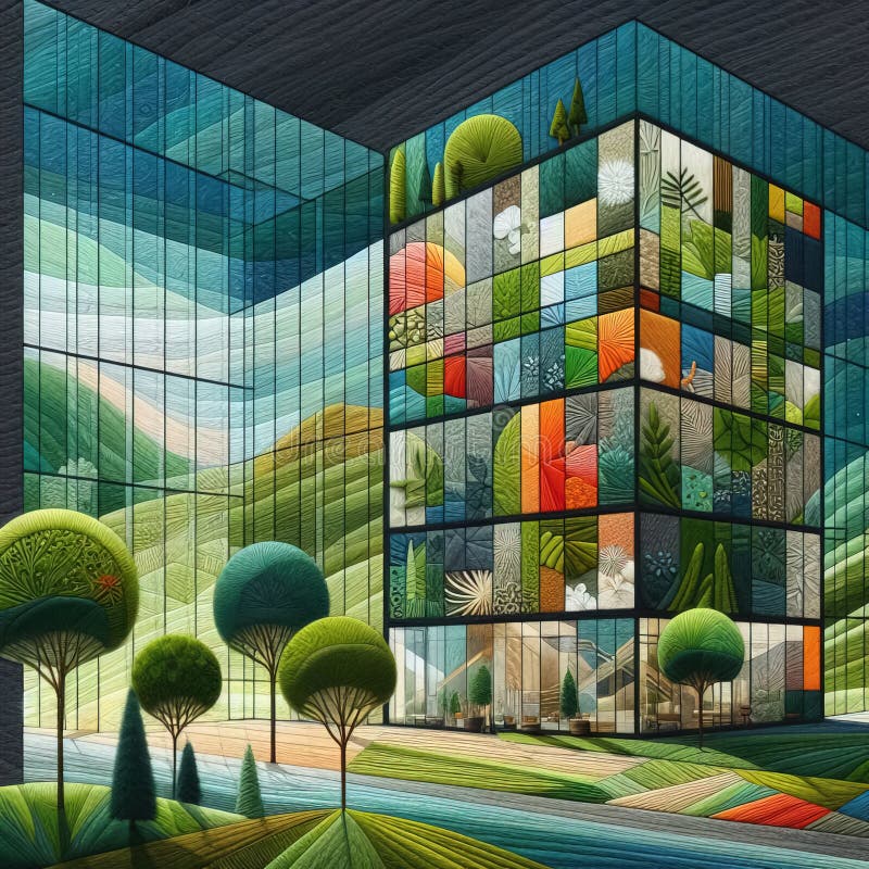 Felt Art Patchwork, Green Environment and Trees, Eco-friendly Design ...