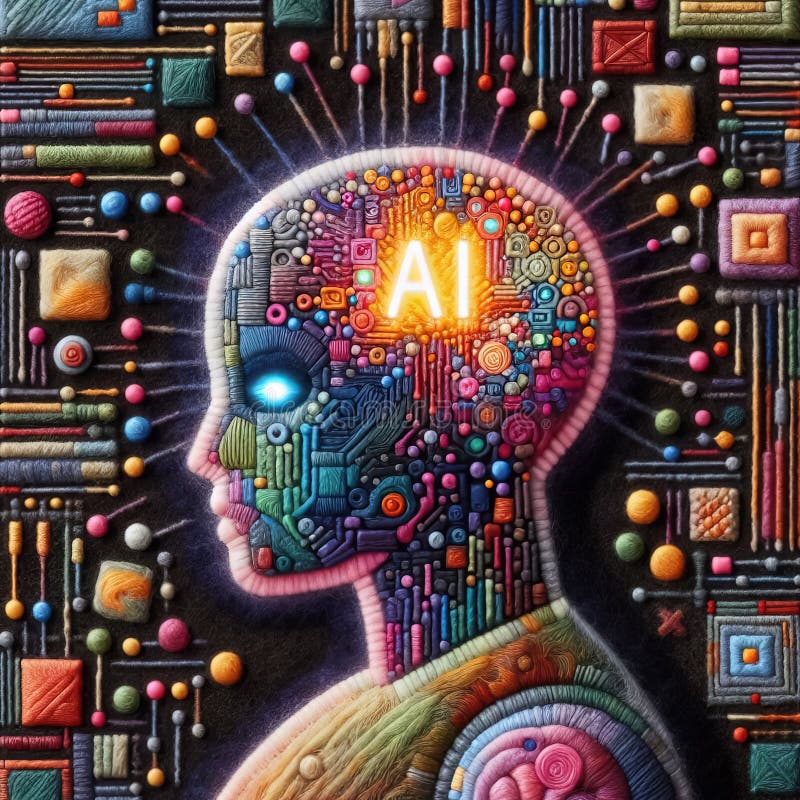 Felt Art Patchwork, a Humanoid Robot, Artificial Intelligence is ...