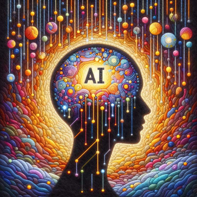 Felt Art Patchwork, a Humanoid Robot, Artificial Intelligence is ...