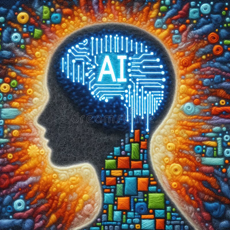 Felt Art Patchwork, a Humanoid Robot, Artificial Intelligence is ...