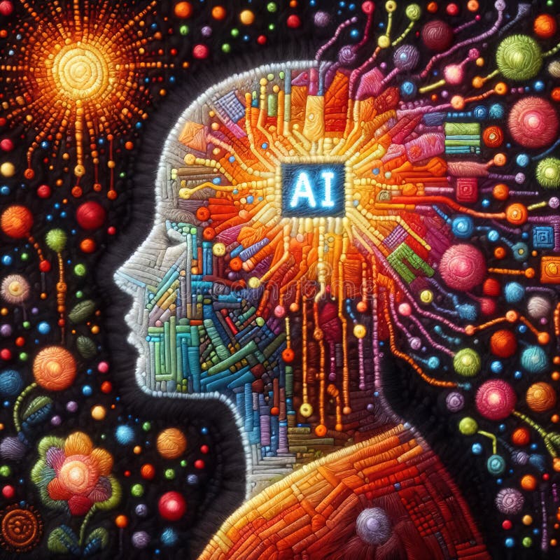 Felt Art Patchwork, a Humanoid Robot, Artificial Intelligence is ...