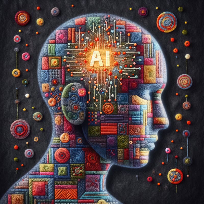 Felt Art Patchwork, a Humanoid Robot, Artificial Intelligence is ...