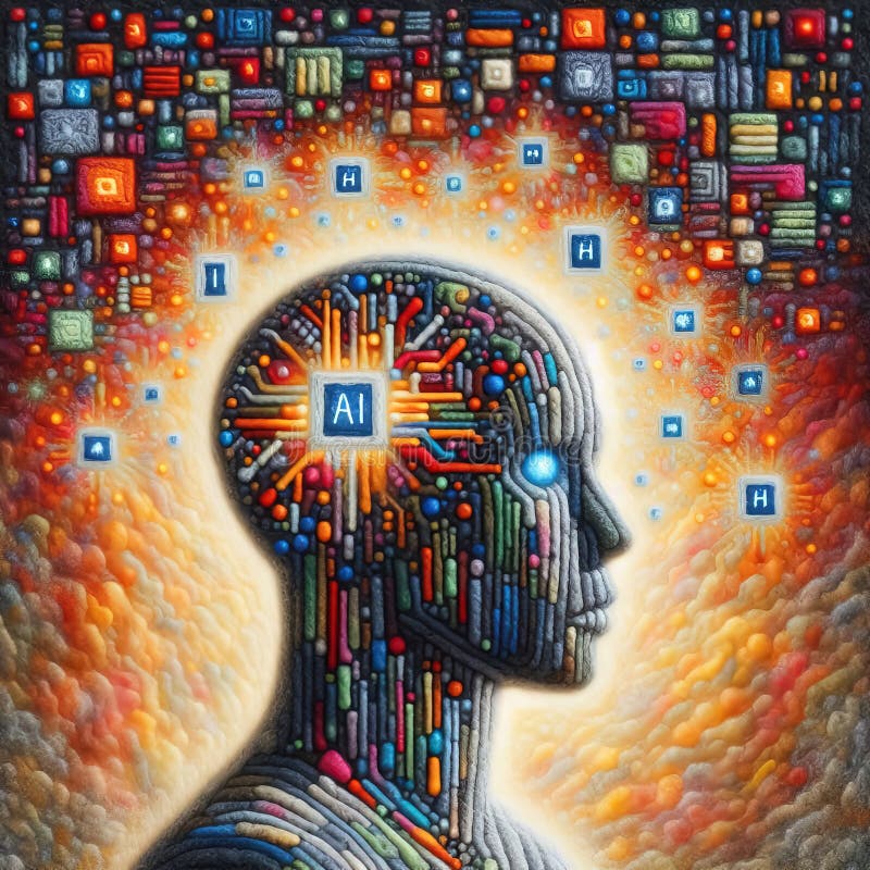 Felt Art Patchwork, a Humanoid Robot, Artificial Intelligence is ...