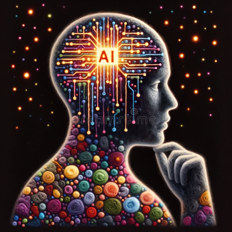 Felt Art Patchwork, a Humanoid Robot, Artificial Intelligence is ...