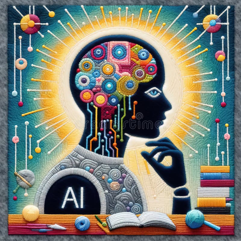 Felt Art Patchwork, a Humanoid Robot, Artificial Intelligence is ...