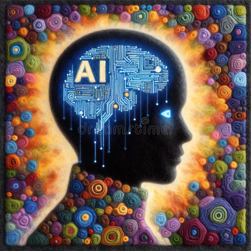 Felt Art Patchwork, a Humanoid Robot, Artificial Intelligence is ...